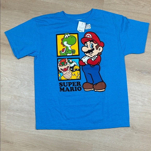 Nintendo | Shirts & Tops | Nwt Hybrid Apparel Super Mario Blue Graphic ...